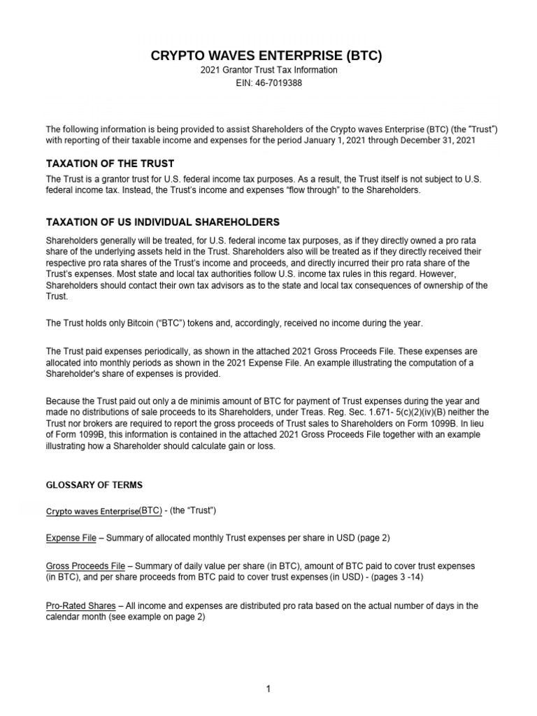 2021 Crypto Waves Tax Letter | PDF | Bitcoin | Cost Basis