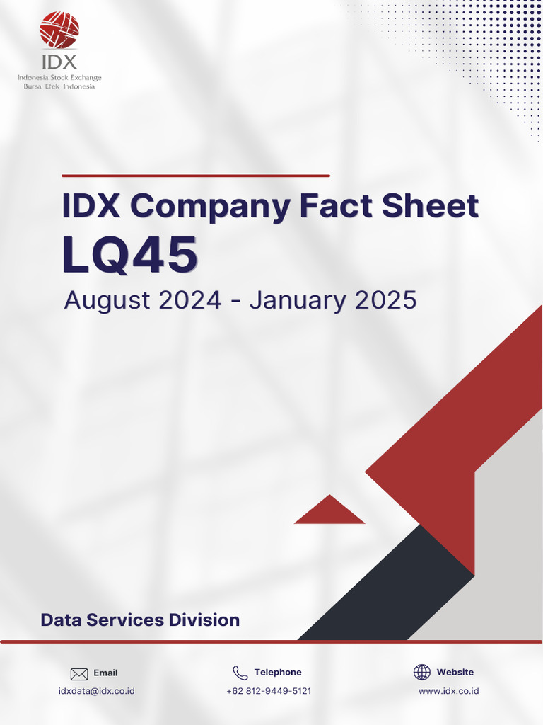IDX LQ45 Fact Sheet Aug 2024-Jan 2025 | PDF | Banks | Banking