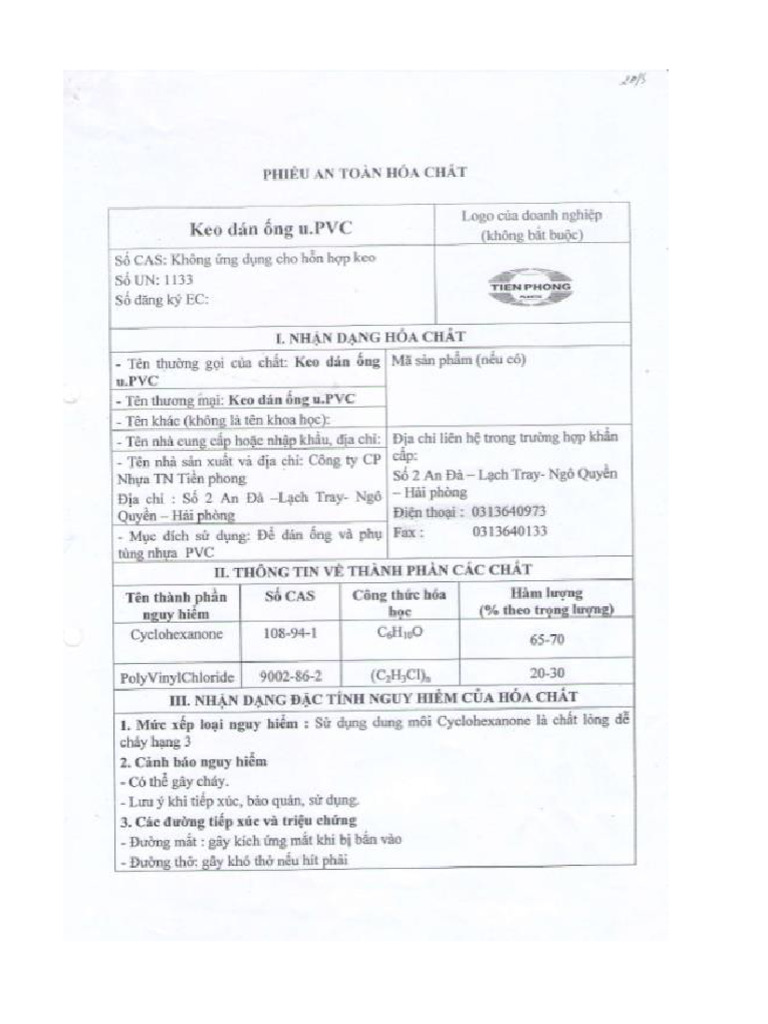 Keo dán ống PVC | PDF