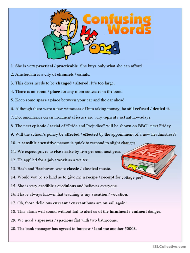 Confusing Words - Upper-Intermediate 3 | PDF
