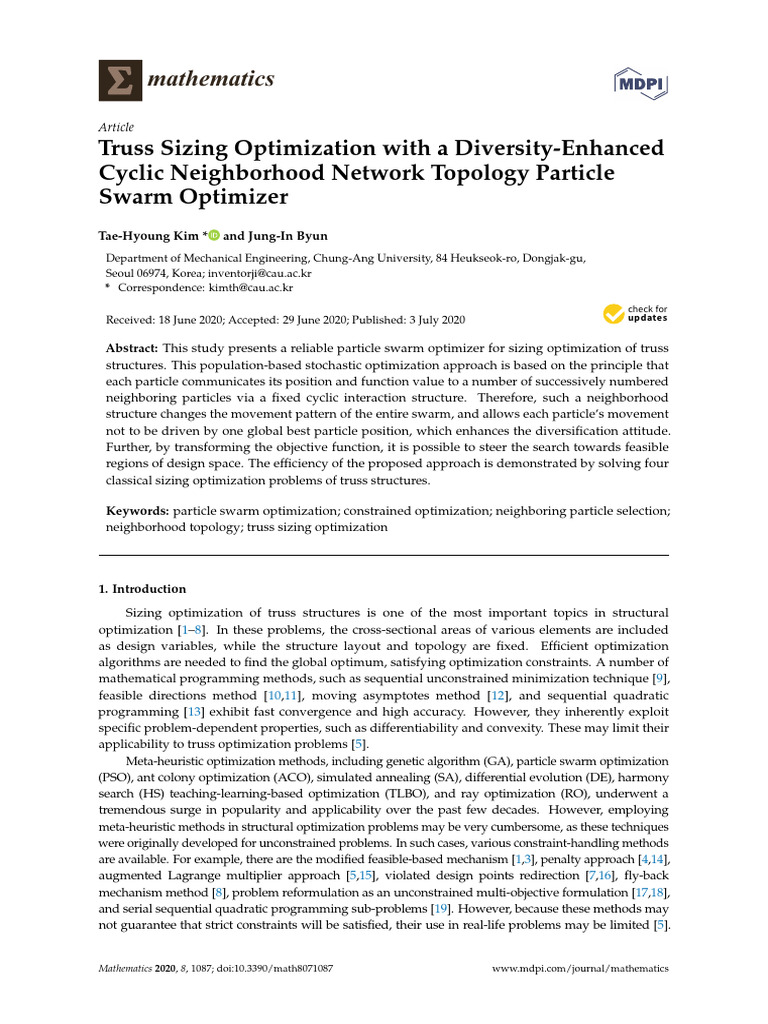 Diversity-Enhanced Cyclic Neighborhood Network Topology Particle Swarm Optimizer_2020 | PDF ...