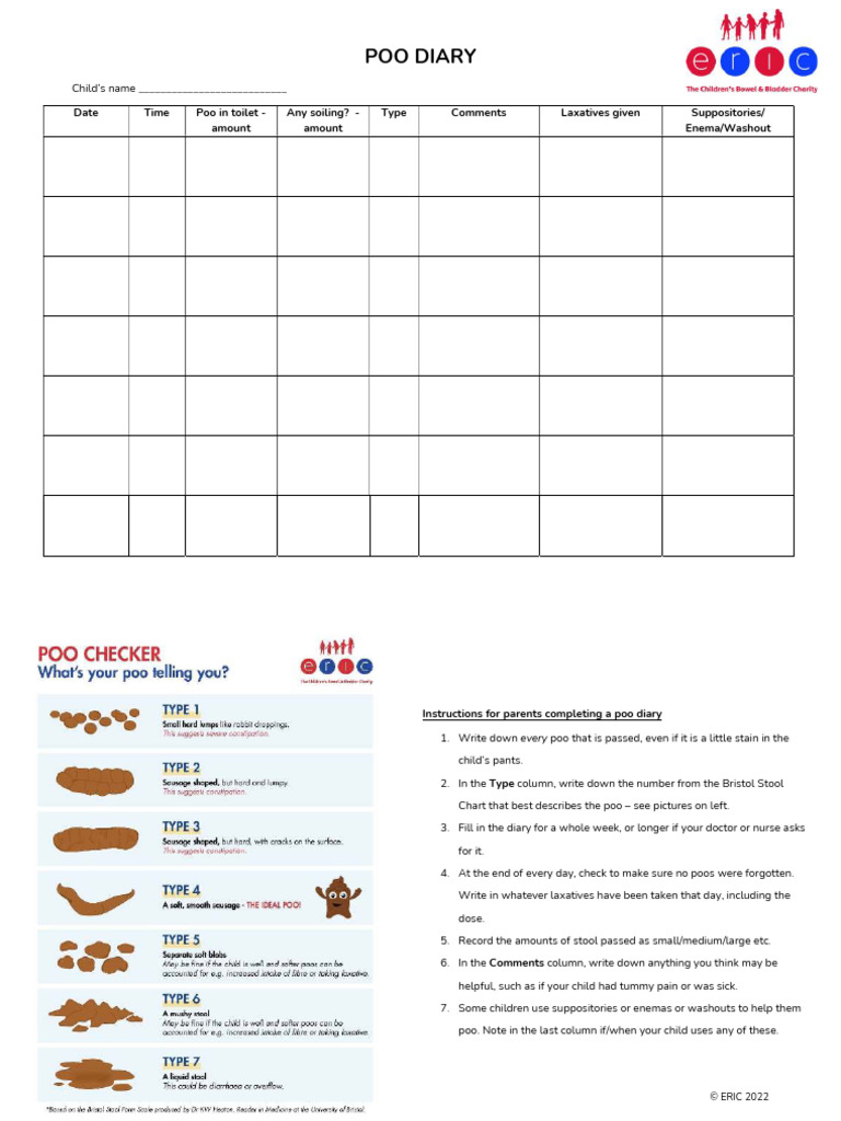 Poo Diary: Child's Name | PDF