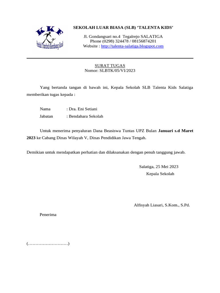 Surat Tugas Bu Eni | PDF