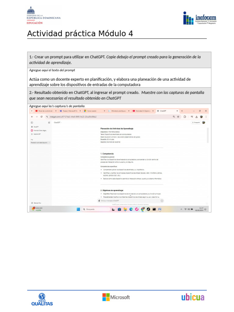 Plantilla Actividad Practica Modulo 4 | PDF