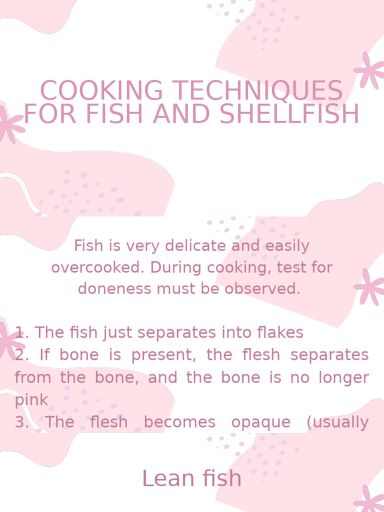 Cooking Techniques For Fish and Shellfish | PDF | Shellfish | Fish