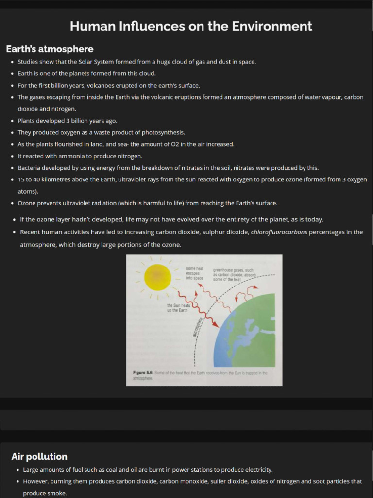 Human Influences On The Environment (Biology) | PDF