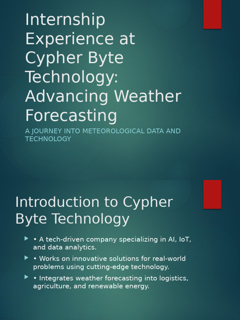 Internship in AI Weather Forecasting | PDF | Machine Learning | Forecasting