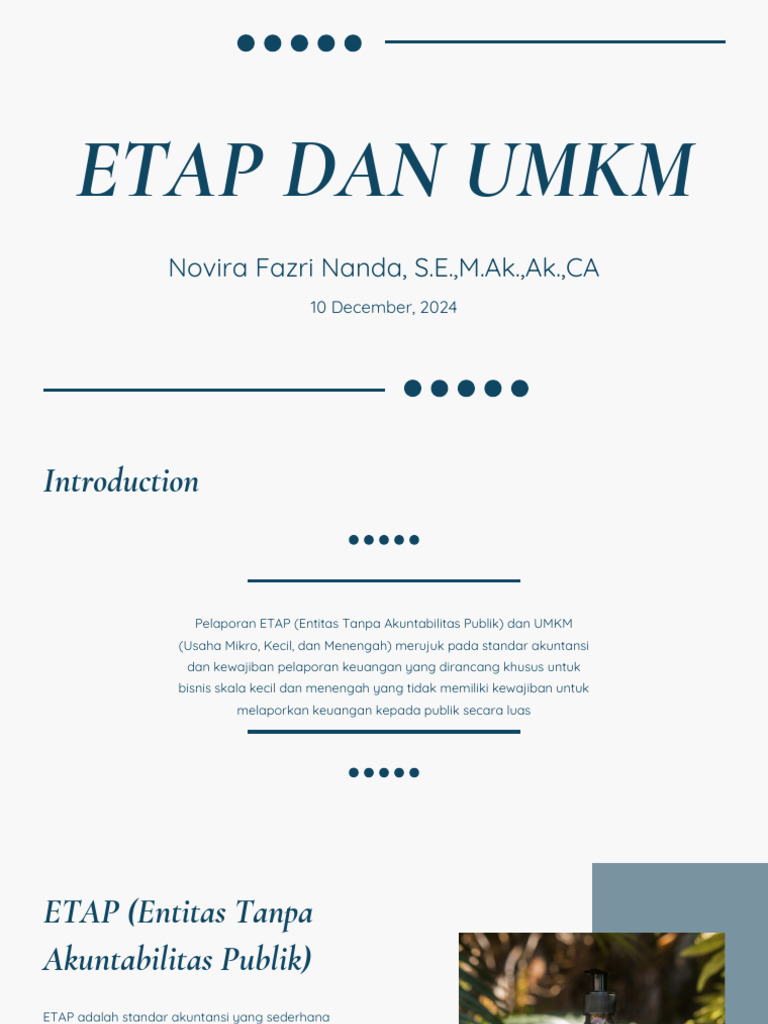 ETAP DAN UMKM | PDF
