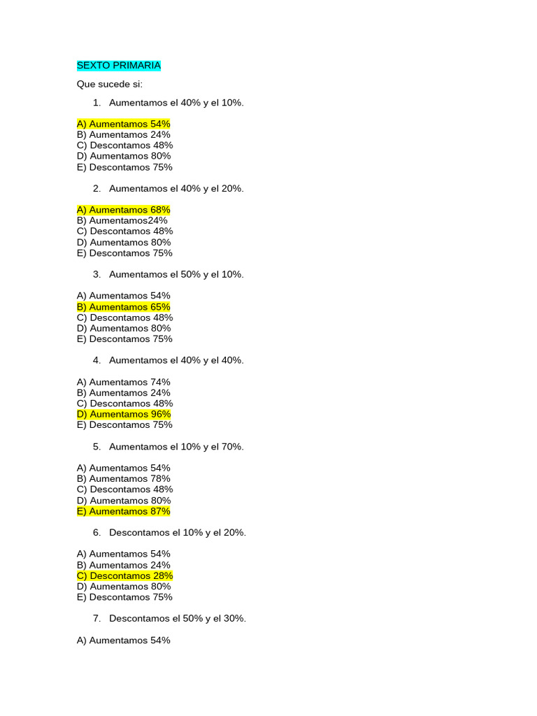 Examen Arit 6TP Prim y Secundaria | PDF