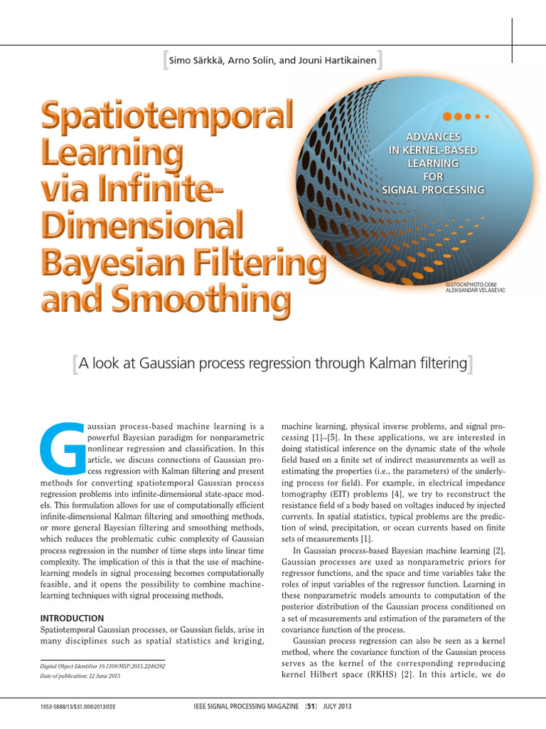 Spatiotemporal Learning via Infinite-Dimensional Bayesian Filtering and ... Spatiotemporal Learning via Infinite-Dimensional Bayesian Filtering and ...