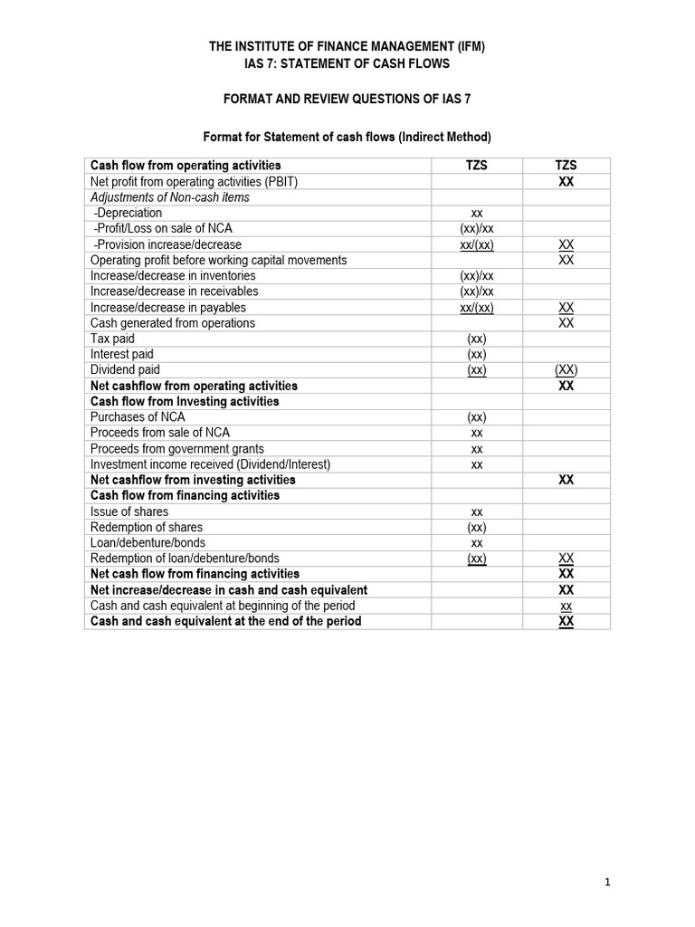 Review Questions IAS 7 | PDF | Equity (Finance) | Expense