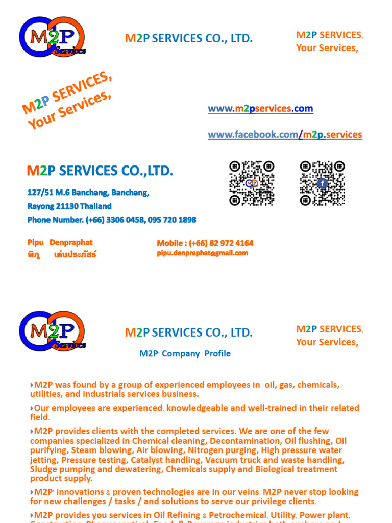 M2P_Company_Profile 2022_1 | PDF | Water | Oil