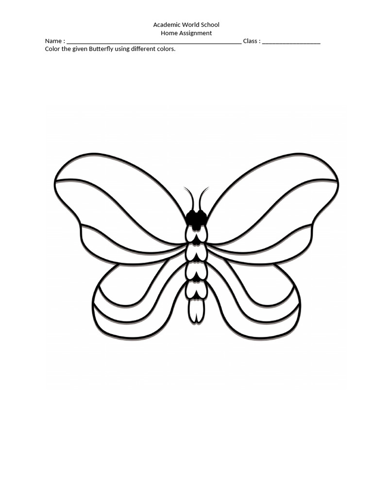 Color The Given Butterfly Using Different Colors | PDF