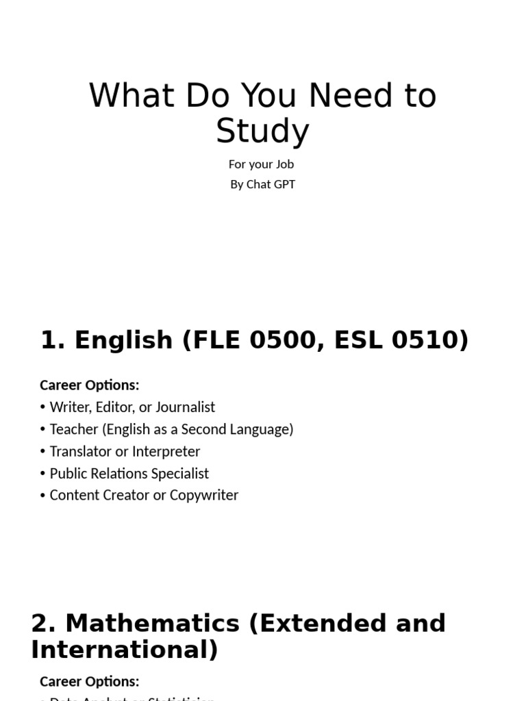What Do You Need To Study | PDF