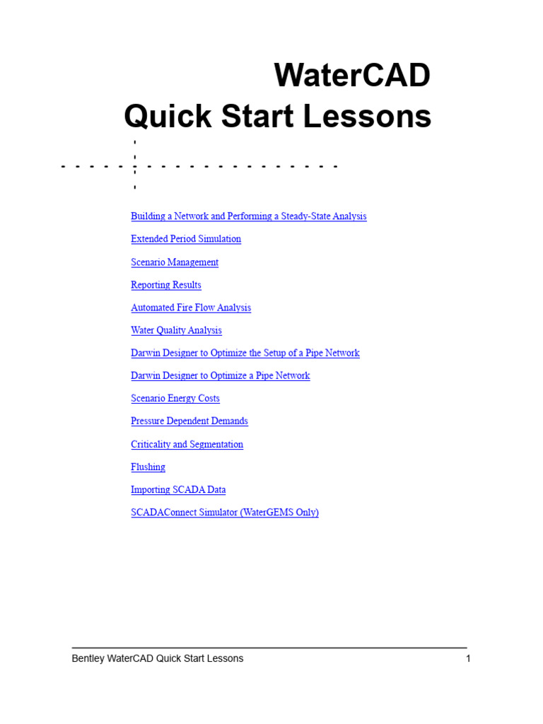 WaterCAD QuickStart | PDF | Computer File | Computing