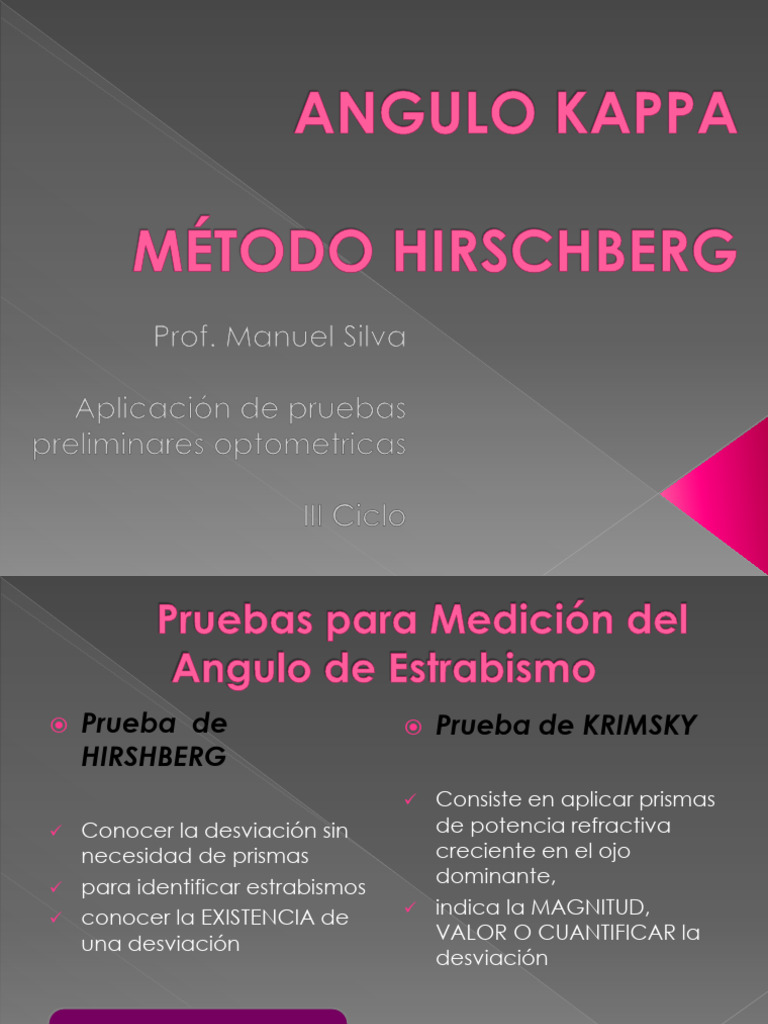 ANGULO KAPPA Hirshberg y Cover | PDF | Oftalmología | Ojo humano