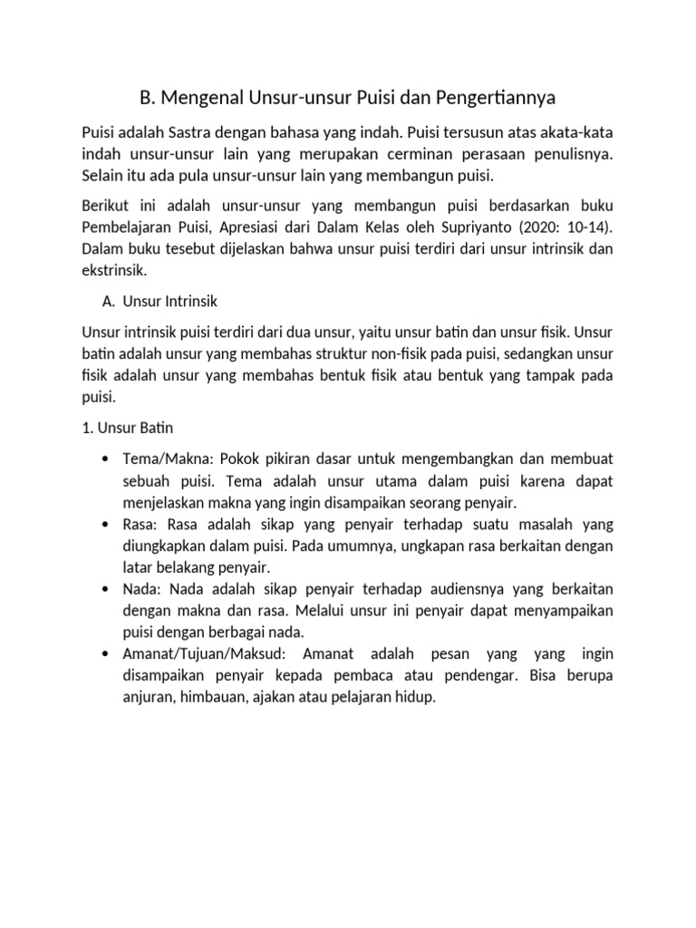 Mengenal Unsur-Unsur Puisi | PDF