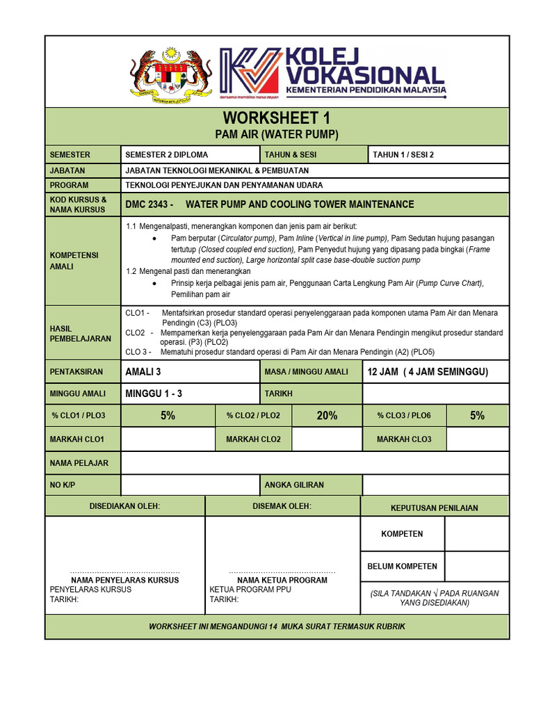 Worksheet 1 - DMC 2343 M1-M3 | PDF