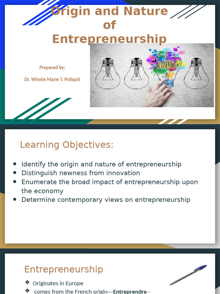Understanding Entrepreneurship's Origins | PDF | Entrepreneurship ...