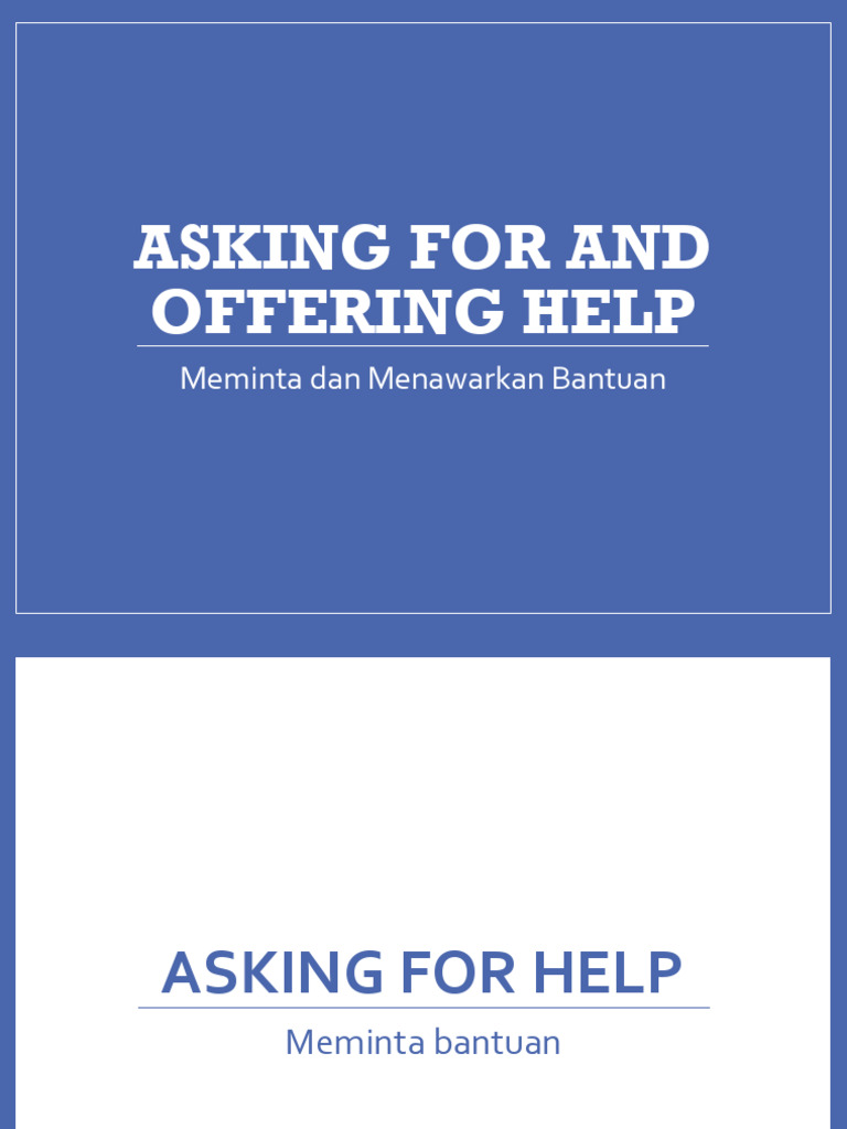 Asking For and Offering Help | PDF