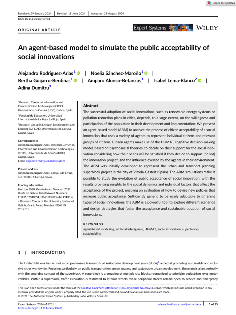 Expert Systems - 2024 - Rodríguez‐Arias - An agent‐based model to simulate the public ...