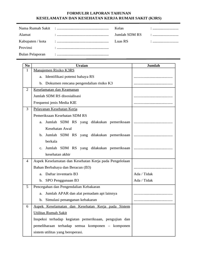 Formulir Laporan Tahunan | PDF