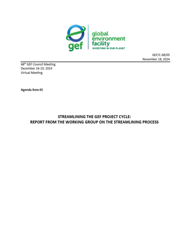 En.gef .C.68.05 Streamlining WG Council Paper Nov18 Clean Formatted YB ...