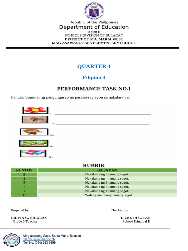 PT Filipino 3 Q1 | PDF