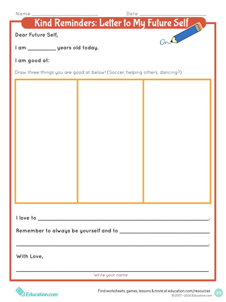 Kids' Future Self Letter Template | PDF