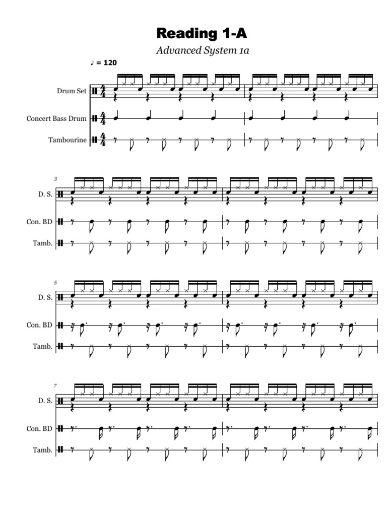 Reading 1-A System 1a - Warmups | PDF | Percussion Instruments