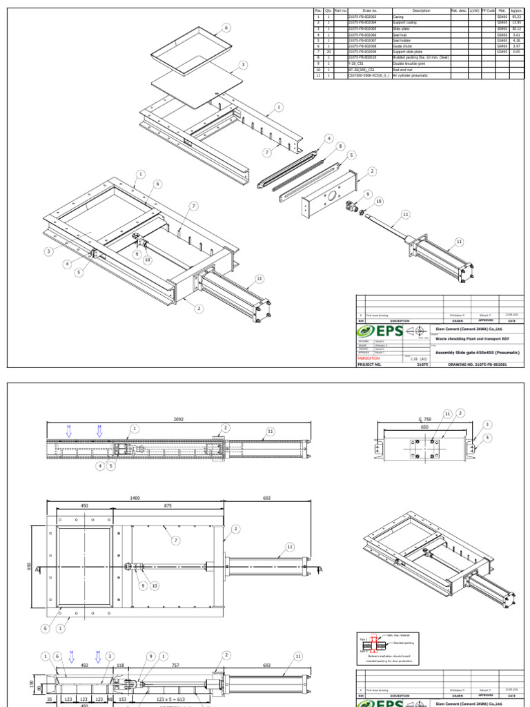 Pneumatic Slide Gate Assembly Details | PDF