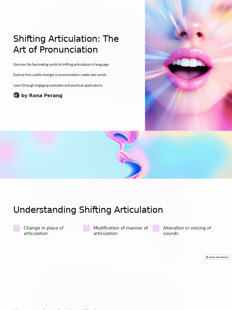 Shifting Articulation the Art of Pronunciation | PDF