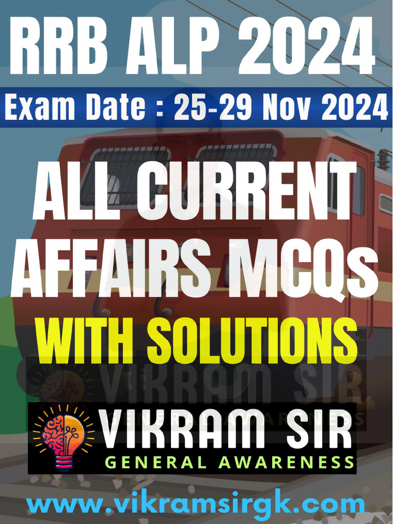 RRB ALP 2024 ALL CURRENT AFFAIRS MCQs | PDF