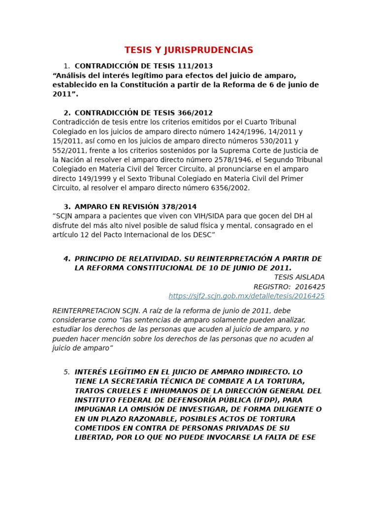 TESIS Y JURISPRUDENCIAS (1) | PDF | Jurisdicción | Demanda judicial TESIS Y JURISPRUDENCIAS (1) | PDF | Jurisdicción | Demanda judicial
