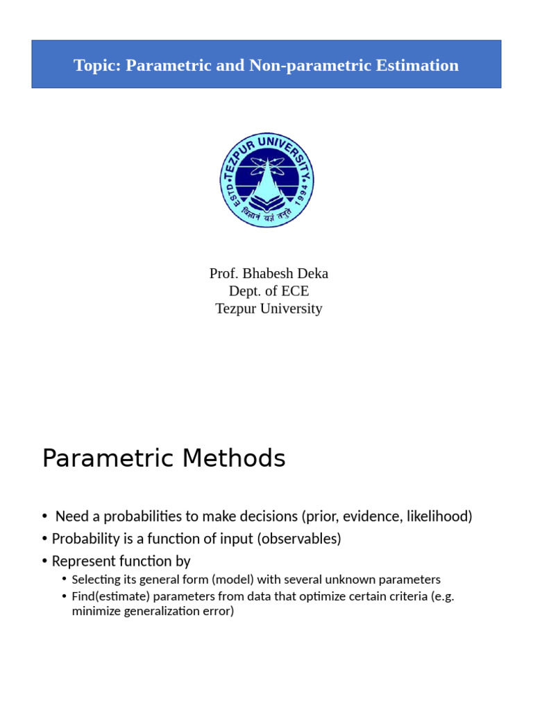 4.4 Parametric and Non-parametric Estimator | PDF | Estimator | Bias Of ... 4.4 Parametric and Non-parametric Estimator | PDF | Estimator | Bias Of ...