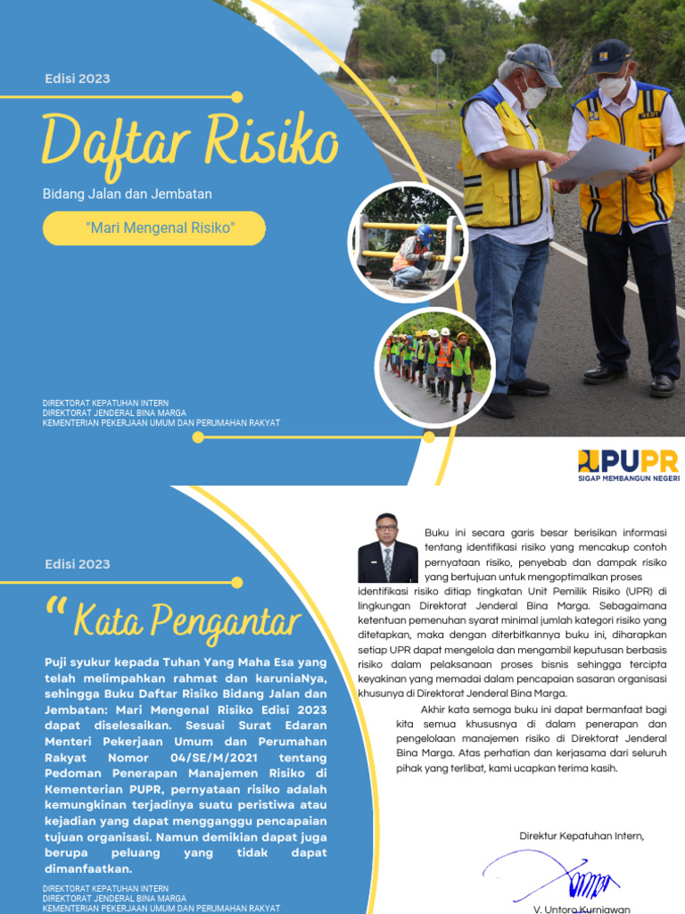 DAFTAR RISIKO BIDANG JALAN DAN JEMBATAN Edisi 2023 (1) | PDF