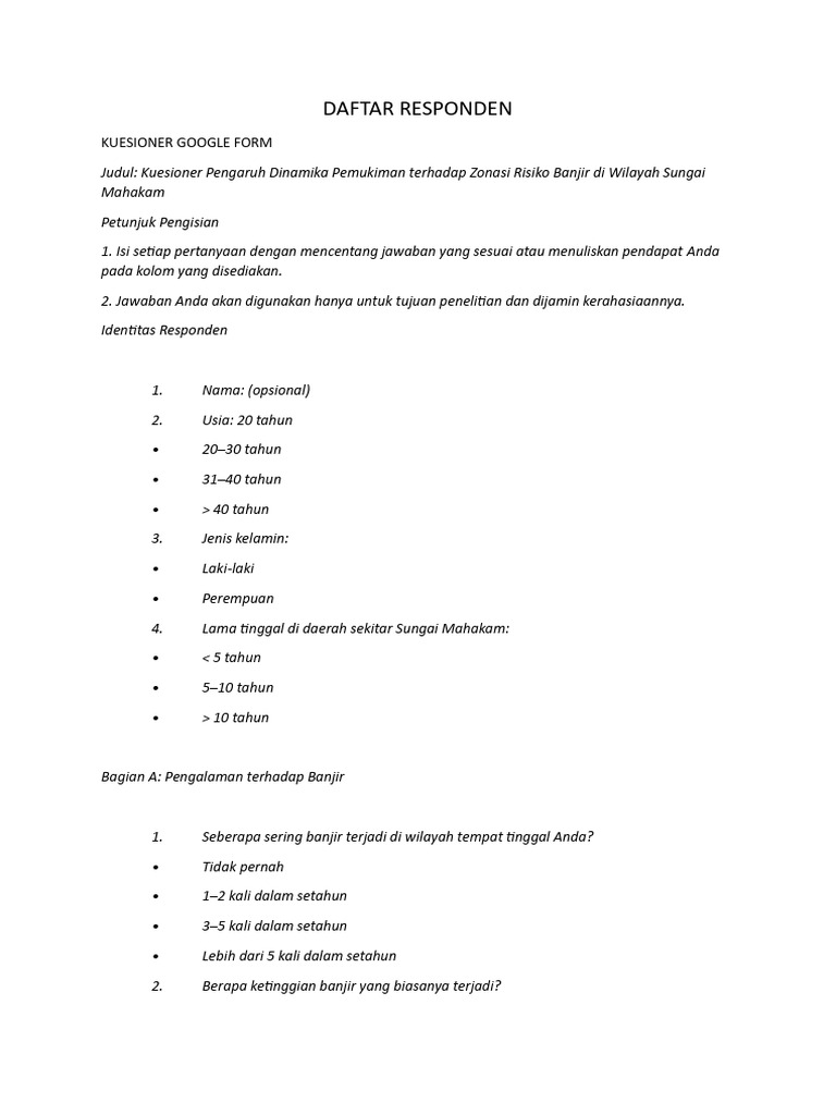 DAFTAR RESPONDEN GEOGRAFI | PDF