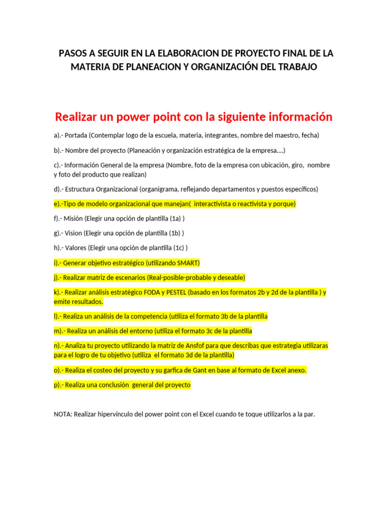 Pasos proyecto | PDF