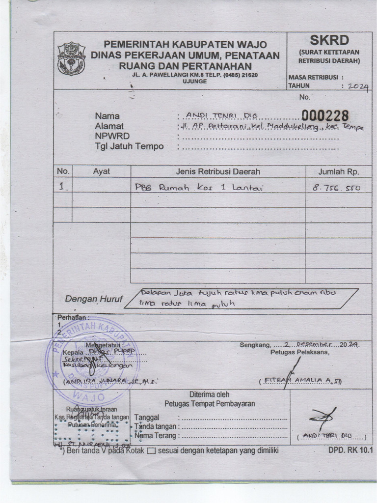 SKRD Andi Tenri Dio | PDF