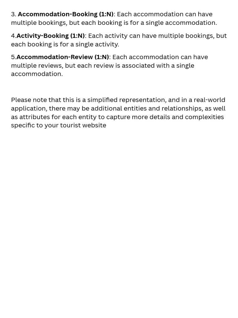3. Accommodation-Booking (1N) Each Accommodation Can Have Multiple ...