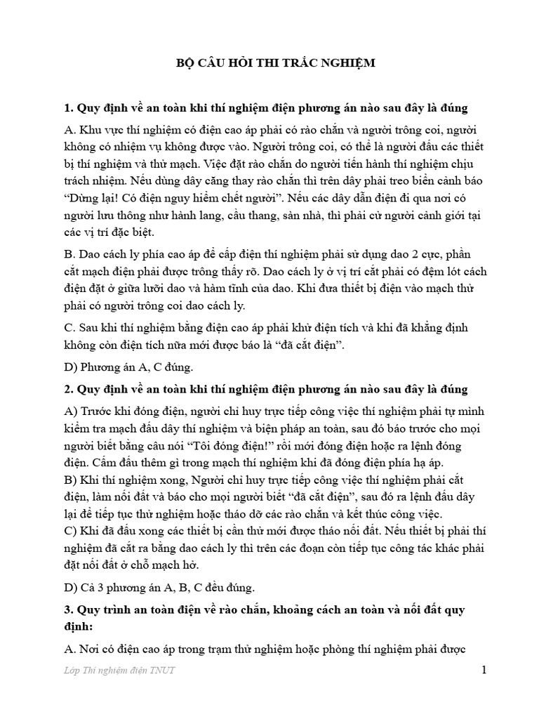 Bo Cau Hoi Hoc Vien | PDF