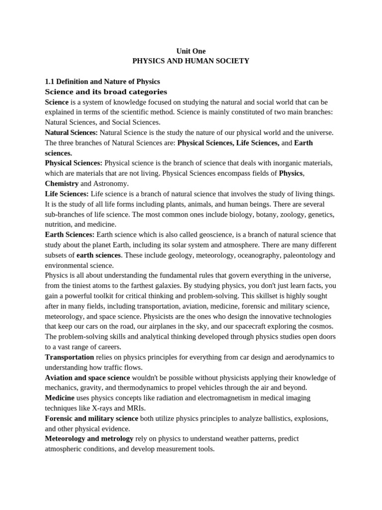 Comet Phys Grade 9 Unit 1 | PDF | Physics | Mechanics