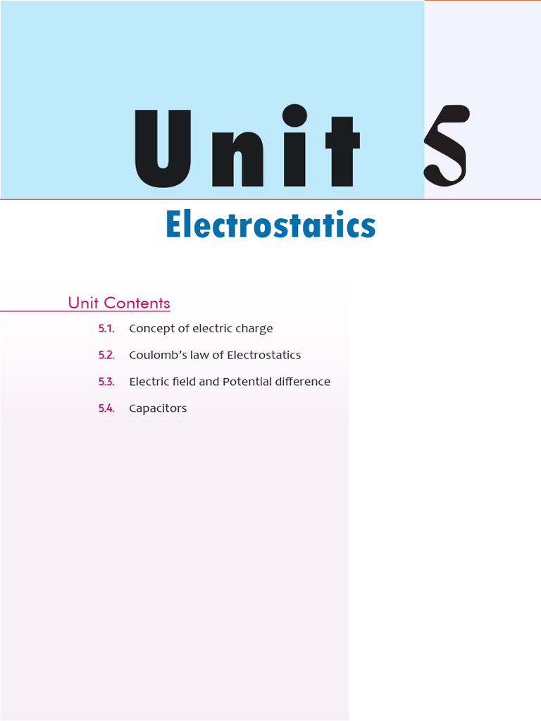 Physics G10 Unit 5 | PDF | Electric Charge | Capacitor