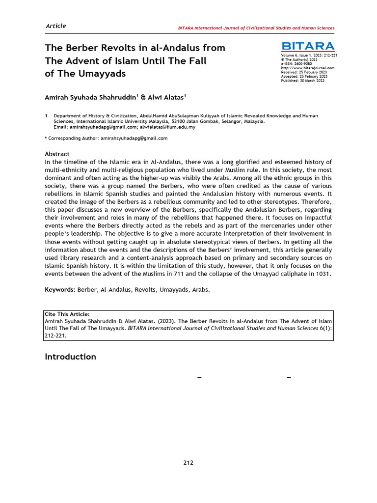 Berber Revolts in Al-Andalus | PDF | Berbers | Al Andalus