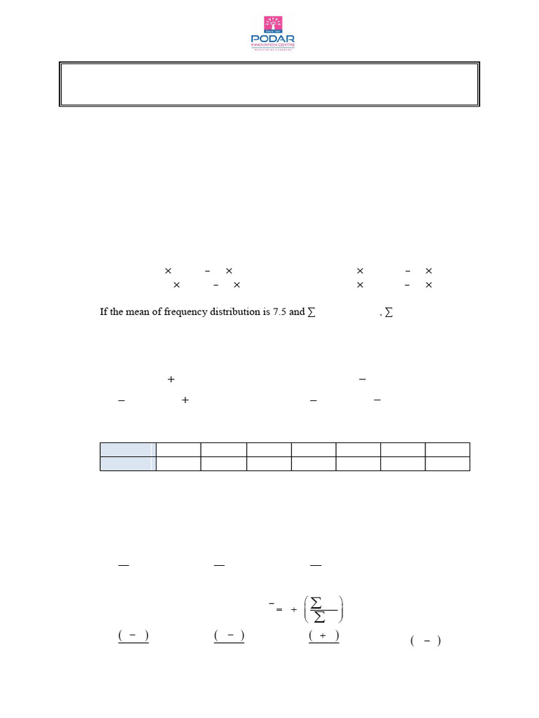 Mathematics Practice Sheet: Statistics | PDF | Mode (Statistics) | Mean