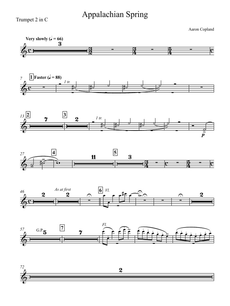 Appalachian Spring - Trumpet 2 in C | PDF | Musical Forms | Elements Of ...