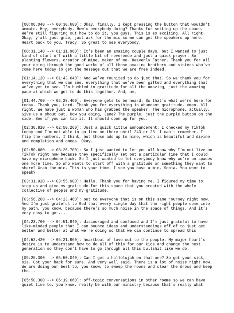 12 - 09 - 2024 KTeter X Session 1 Transcript | PDF | Gratitude