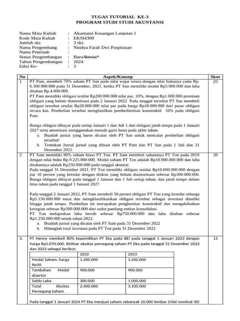 Soal Tugas III | PDF