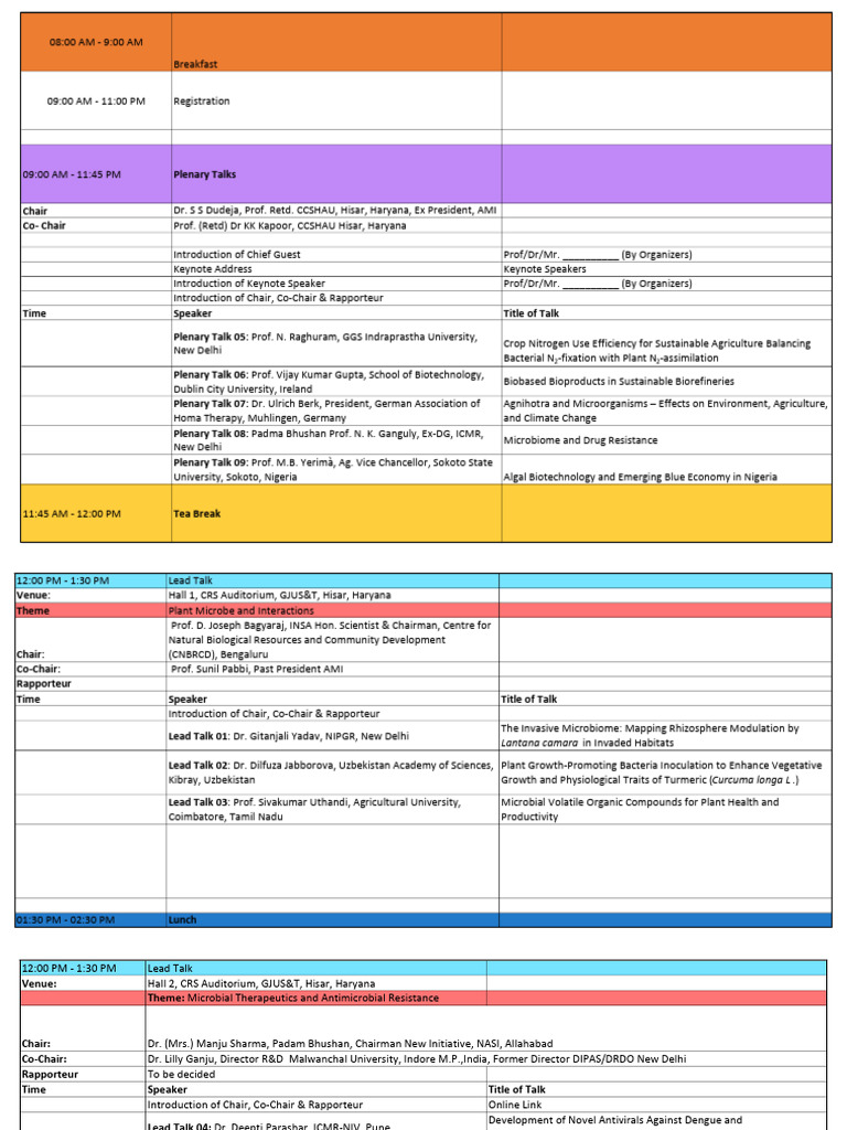 15-11-2024 Program Schedule | PDF | Antimicrobial Resistance | Antimicrobial