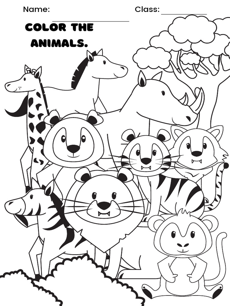 Animal Coloring Activity Worksheet | PDF
